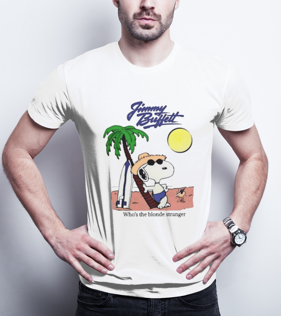 Jimmy Buffett Snoopy Who's The Blonde Stranger Surfing Palm Beach Moon T-Shirt