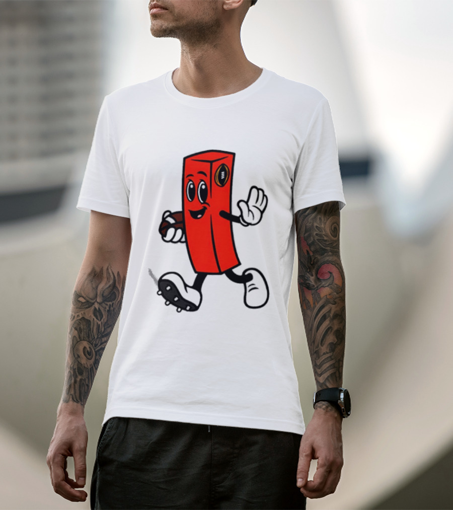 Perry Pylon Football Character With Cigar Walking T-Shirt
