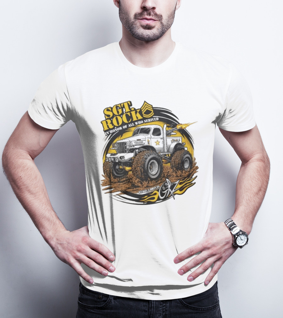 Sgt. Rock In Honor Of All Who Served Stage 5 Drives Oz T-Shirt