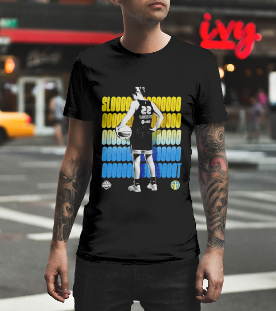 Chicago Sky Courtney Vandersloot Slooty 22 Blue Yellow Basketball T-Shirt