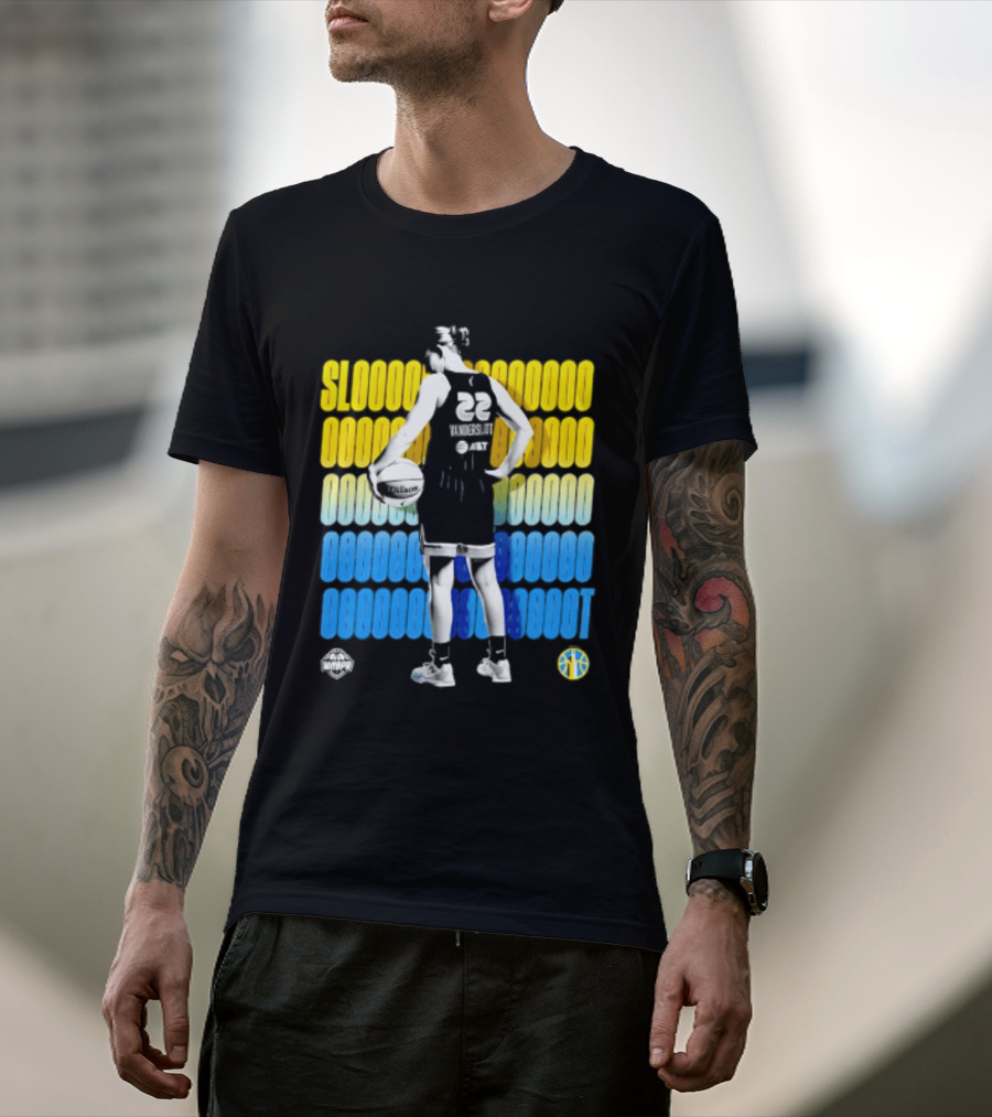 Chicago Sky Courtney Vandersloot Slooty 22 Blue Yellow Basketball T-Shirt