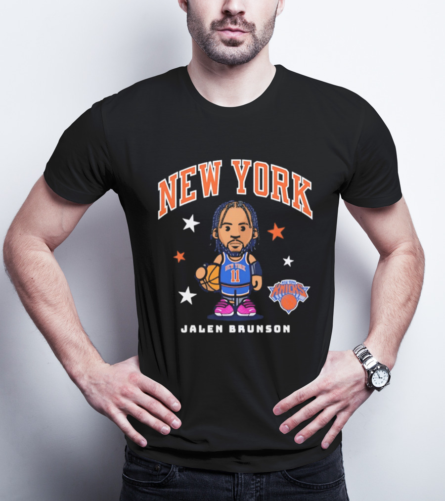 Jalen Brunson New York Knicks 11 Basketball Cartoon Stars T-Shirt