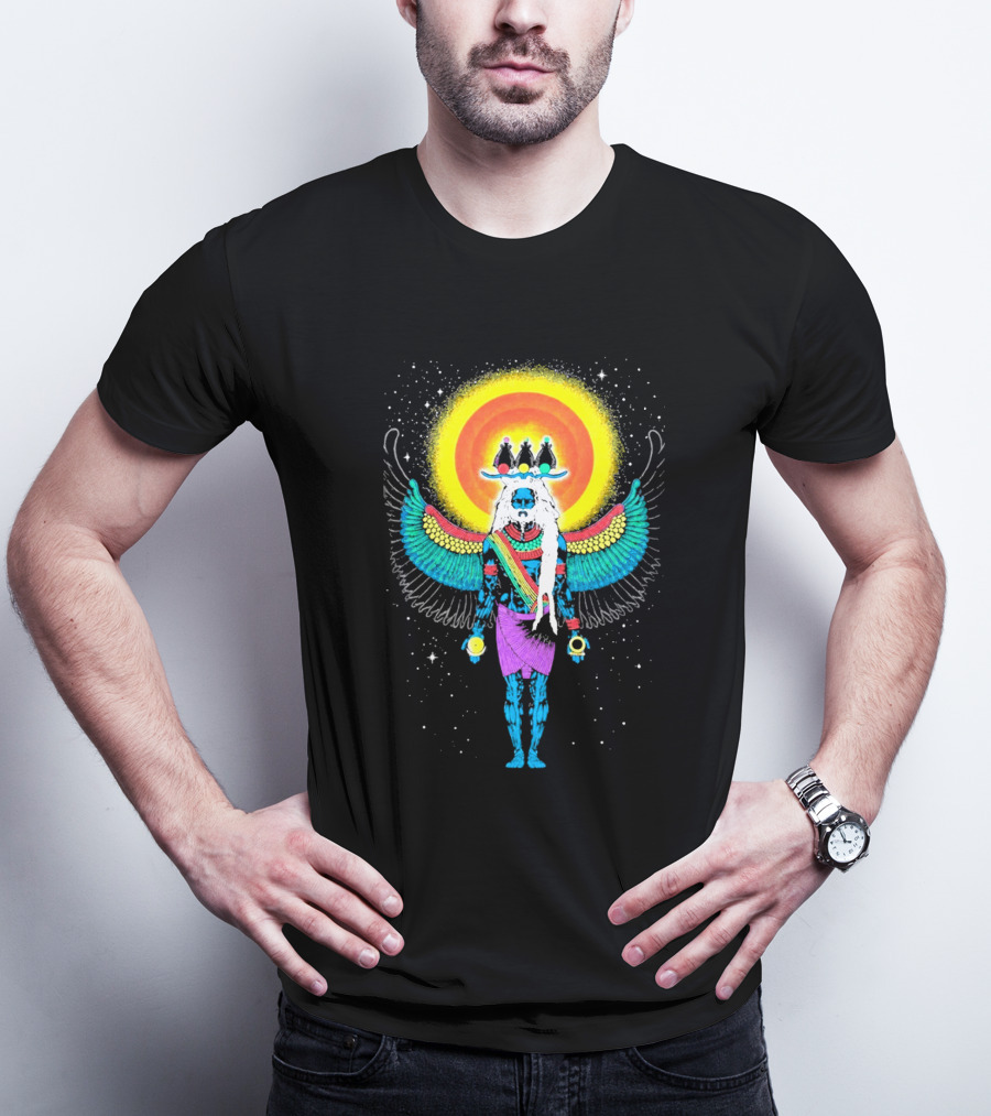 Major Lazer Swizz Beatz Psychedelic Ancient Egyptian Winged Sunburst Deity T-Shirt