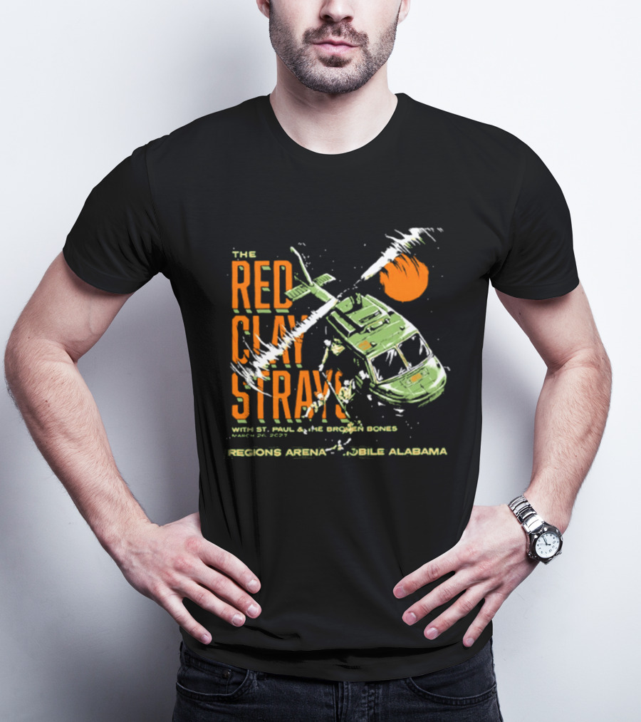 The Red Clay Strays With St. Paul & The Broken Bones Helicopter March 26 2027 Regions Arena Mobile Alabama T-Shirt