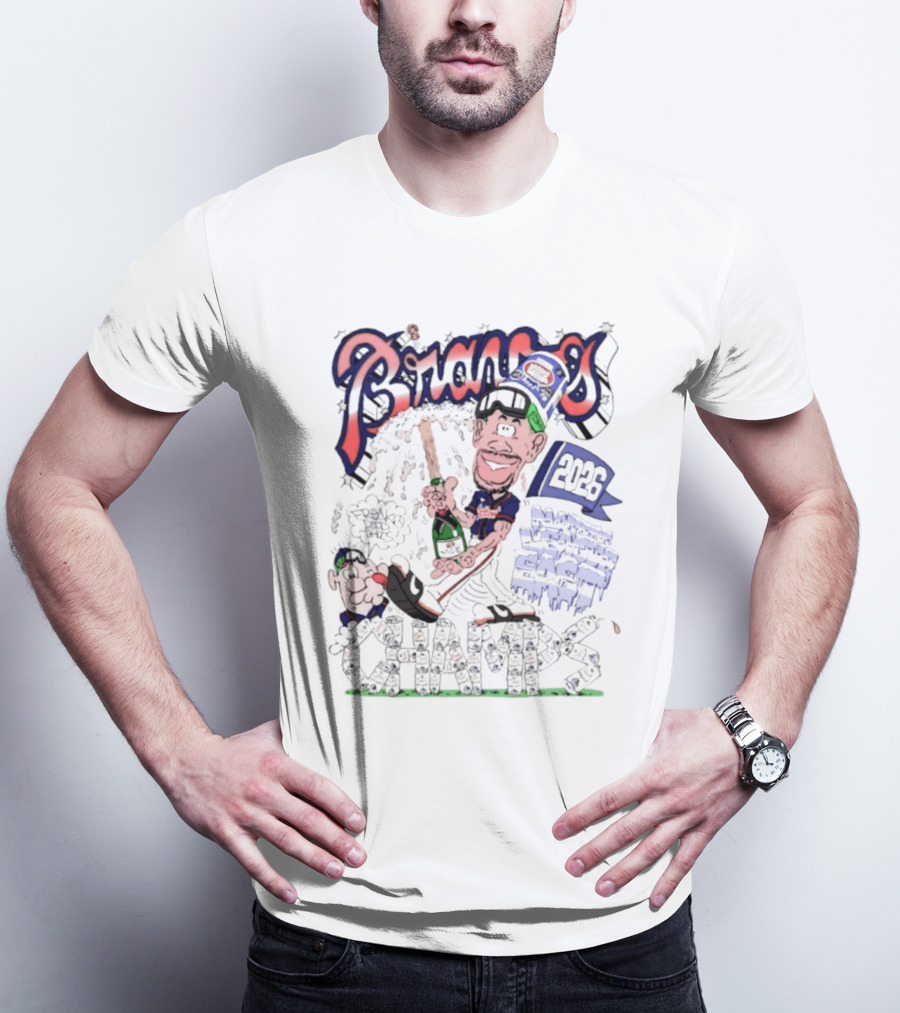 Atlanta Braves 2026 Champs National League East Caricatures Baseball T-Shirt