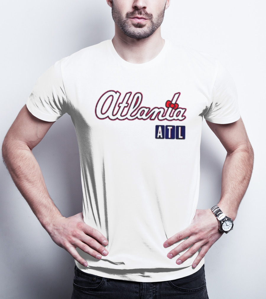 Atlanta Braves Hello Kitty ATL 2026 Baseball Cartoon Collaboration T-Shirt