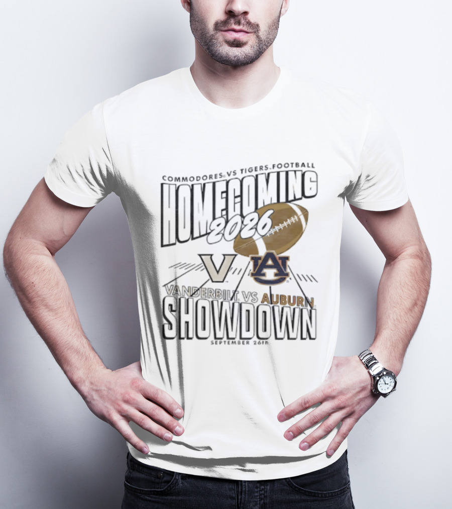 Auburn Vs Vanderbilt Tigers Commodores Homecoming 2026 September Showdown T-Shirt