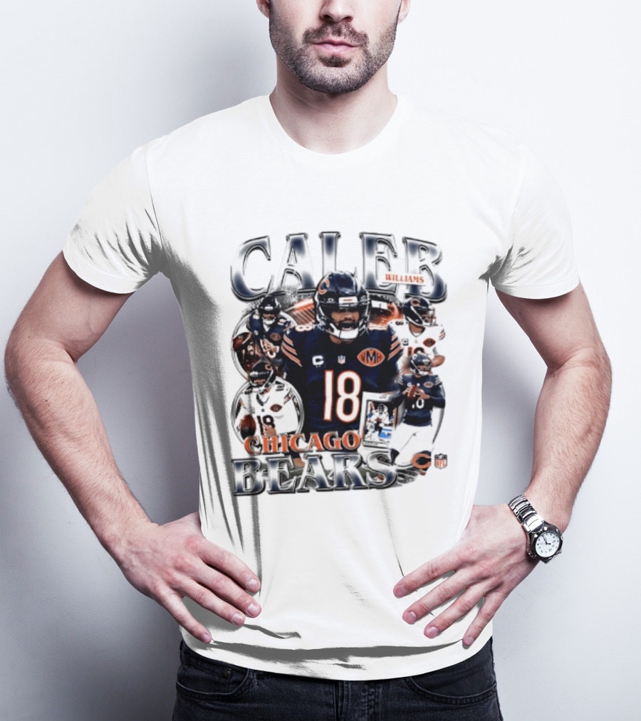 Caleb Williams Chicago Bears 18 Player Collage 2026 T-Shirt