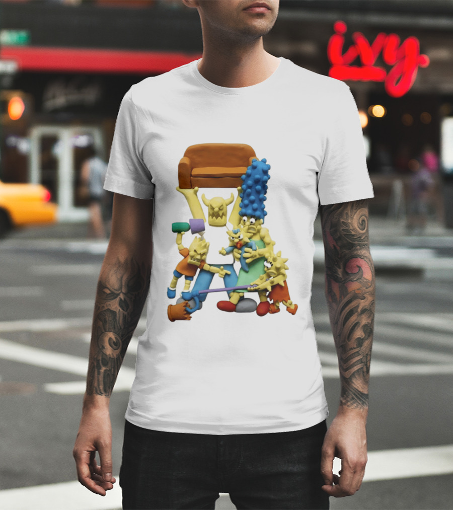 Couch Gag Sculpted Family Chaos Iconic Animation T-Shirt