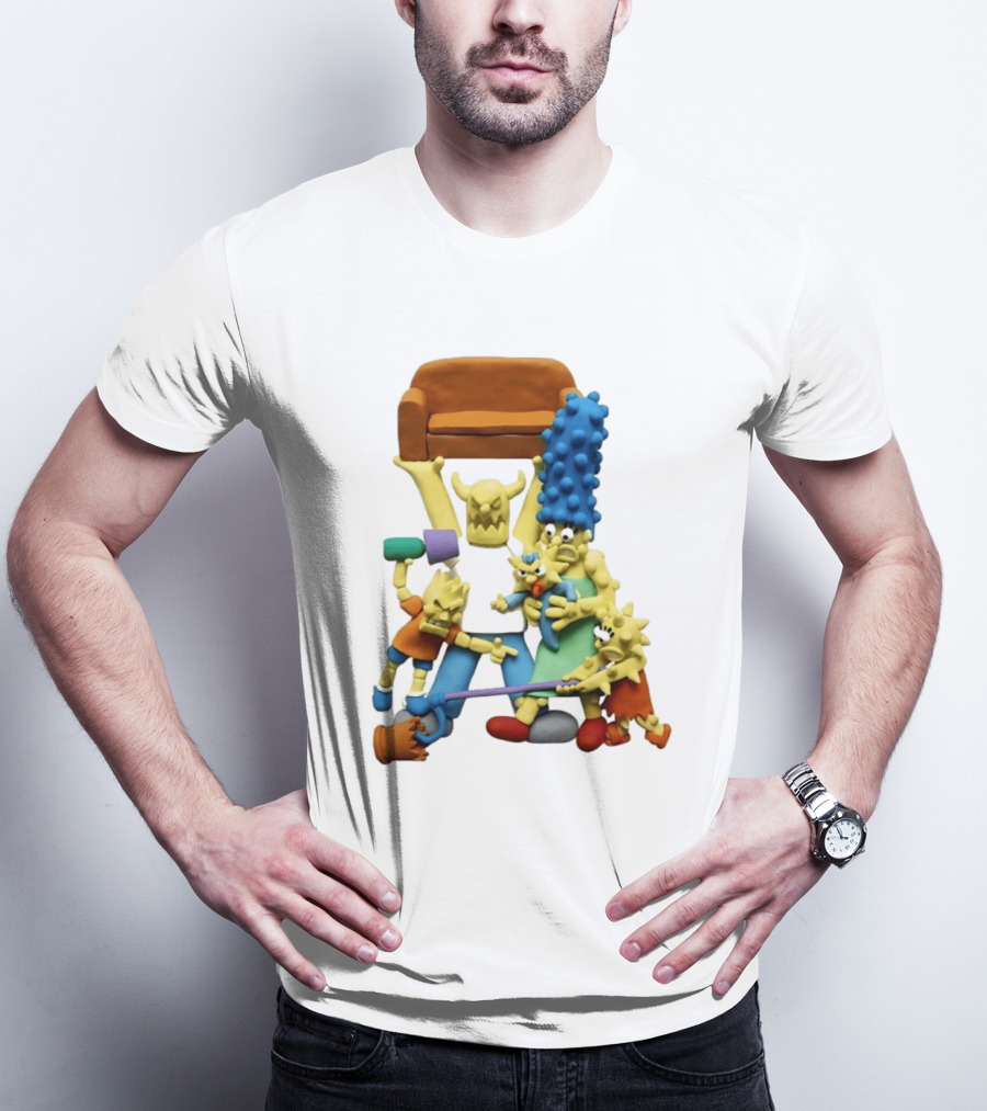 Couch Gag Sculpted Family Chaos Iconic Animation T-Shirt