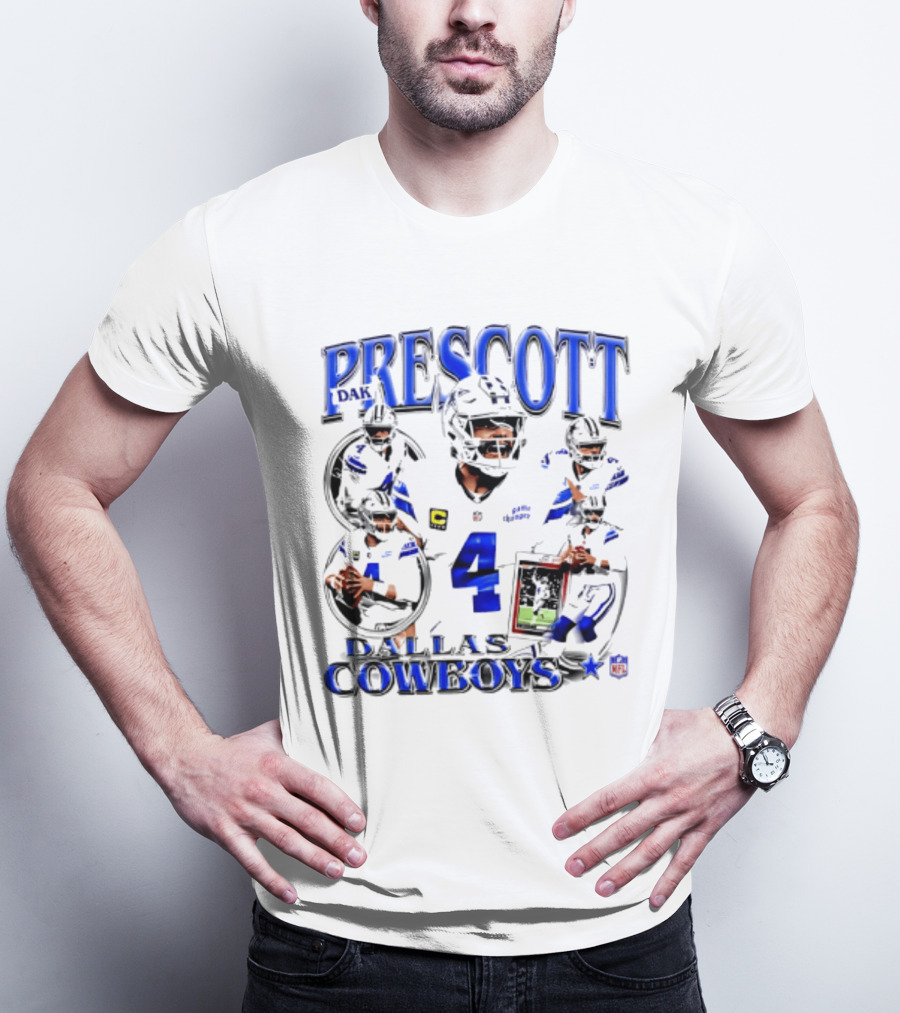 Prescott 4 Dallas Cowboys Player Collage 2026 T-Shirt