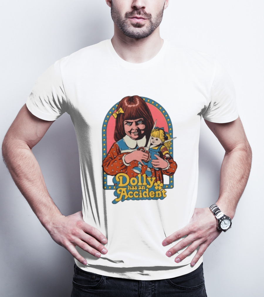 Dolly Has An Accident Creepy Doll Steven Rhodes T-Shirt