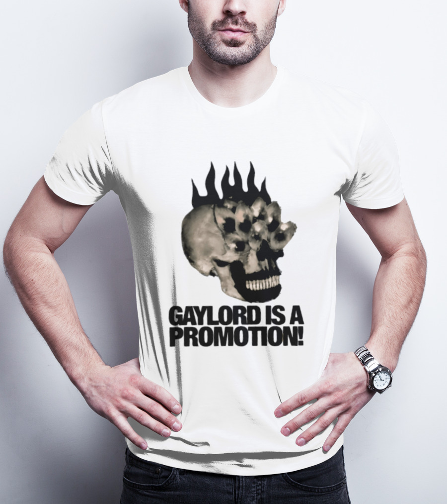 Gaylord Is A Promotion Skull Flamed Spikes Sarcastic T-Shirt