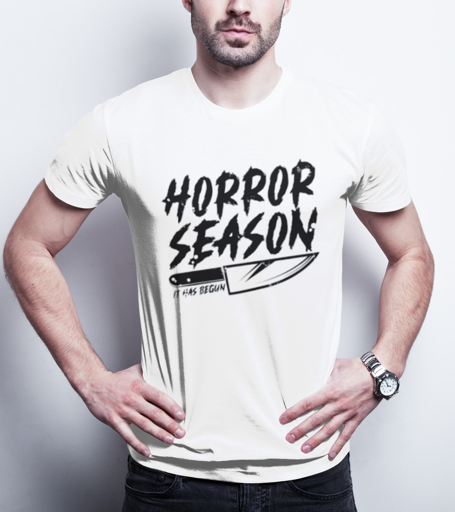 Horror Season It Has Begun Scary Halloween Knife T-Shirt