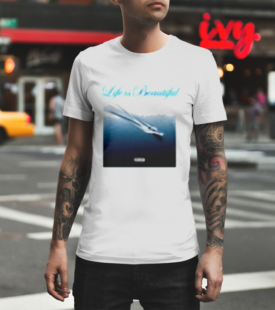 Life Is Beautiful Album White Larry June Shop T-Shirt