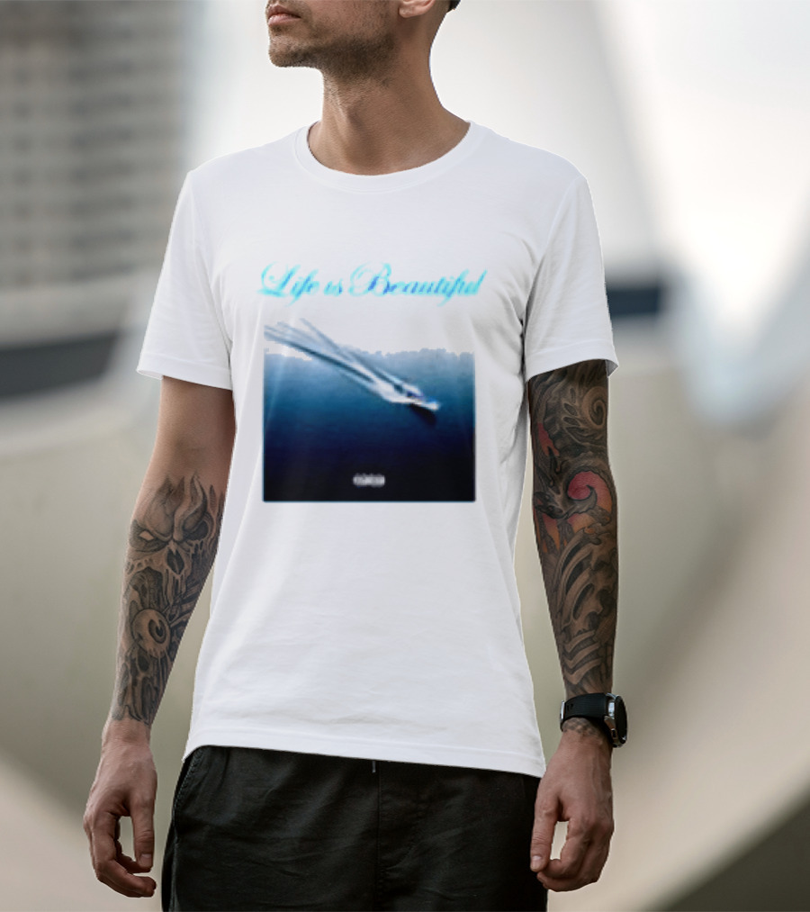 Life Is Beautiful Album White Larry June Shop T-Shirt