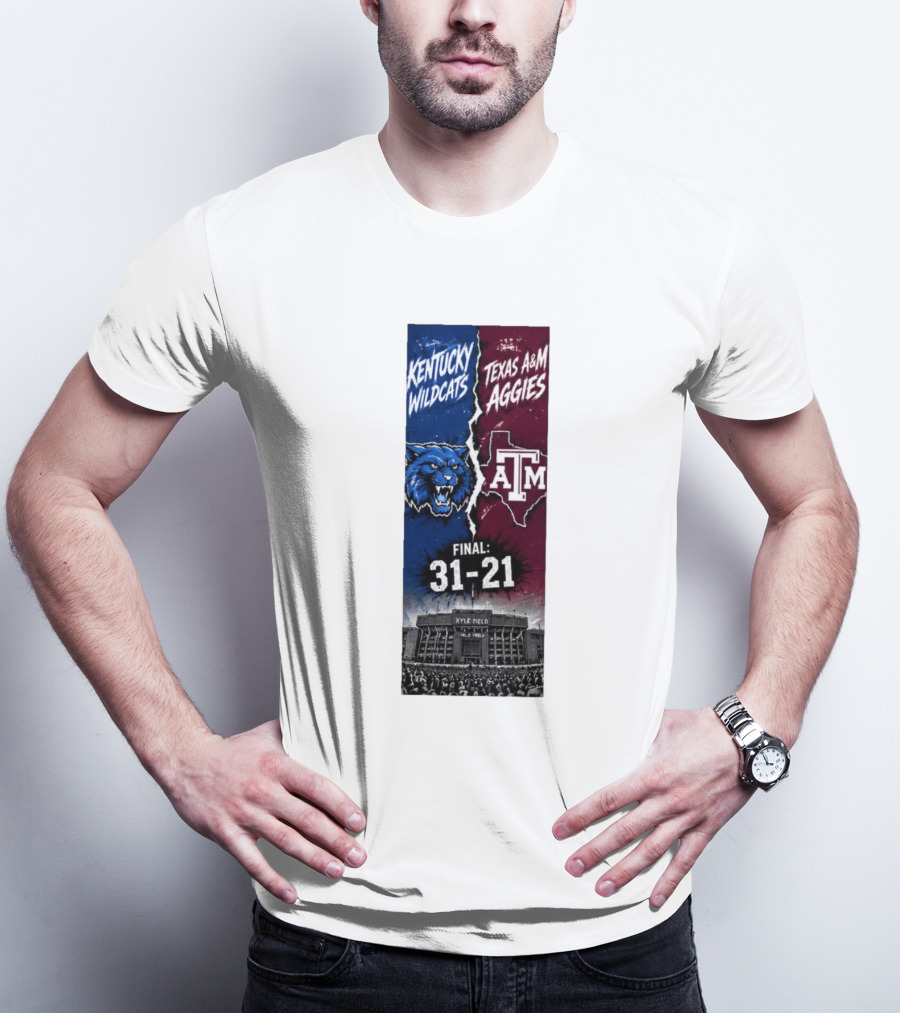 Kentucky Wildcats Vs Texas A&M Aggies Final 2026 Score 31 21 At Kyle Field T-Shirt