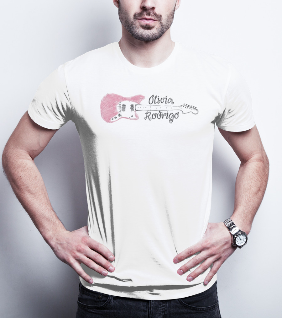 Olivia Rodrigo Pink Guitar Youth T-Shirt