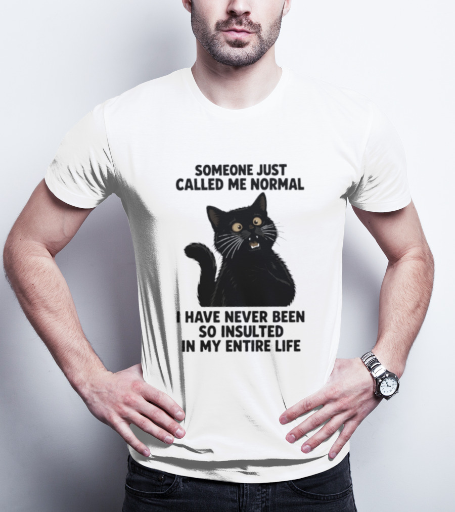 Someone Just Called Me Normal Black Cat Humor Never Been So Insulted In My Entire Life T-Shirt