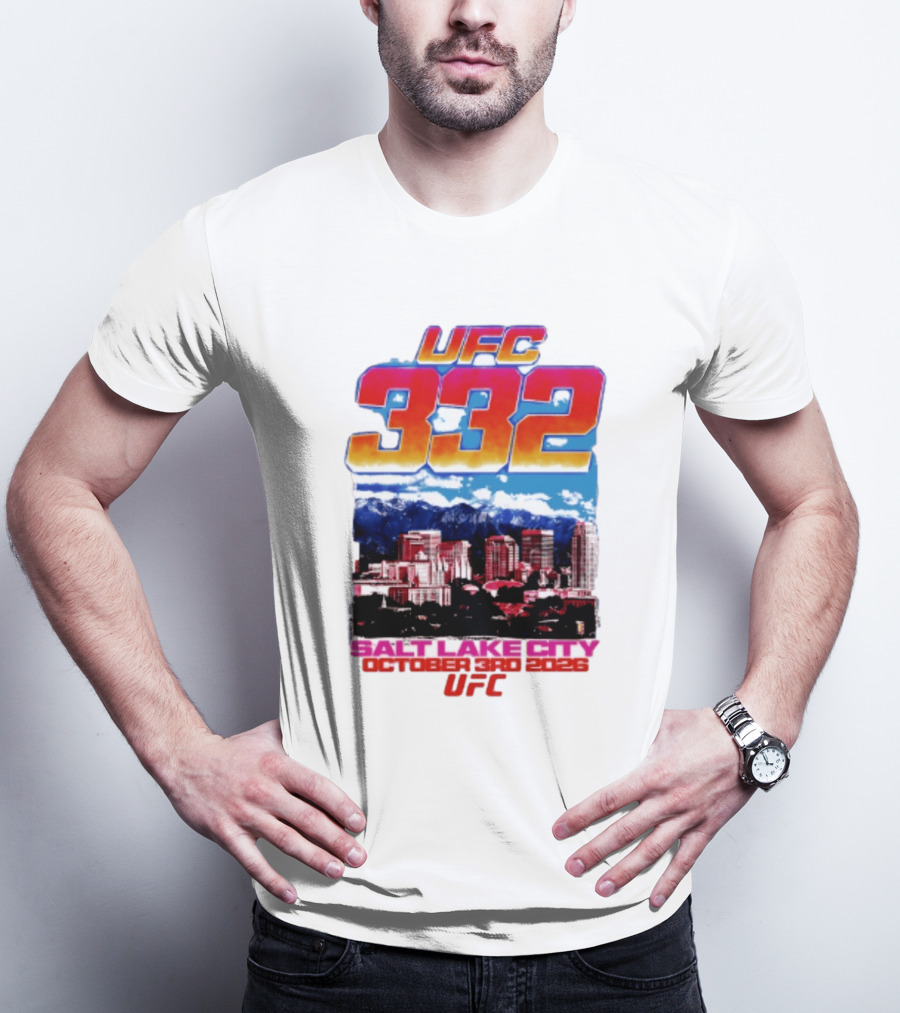 UFC 332 Salt Lake City October 3rd 2026 Urban Skyline Event T-Shirt