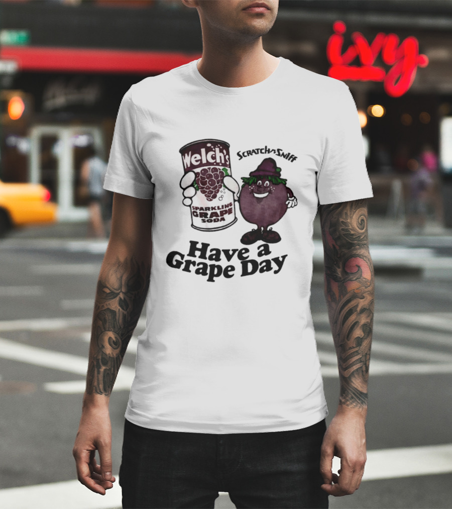 Welch's Scratch N Sniff Sparkling Grape Have A Grape Day T-Shirt