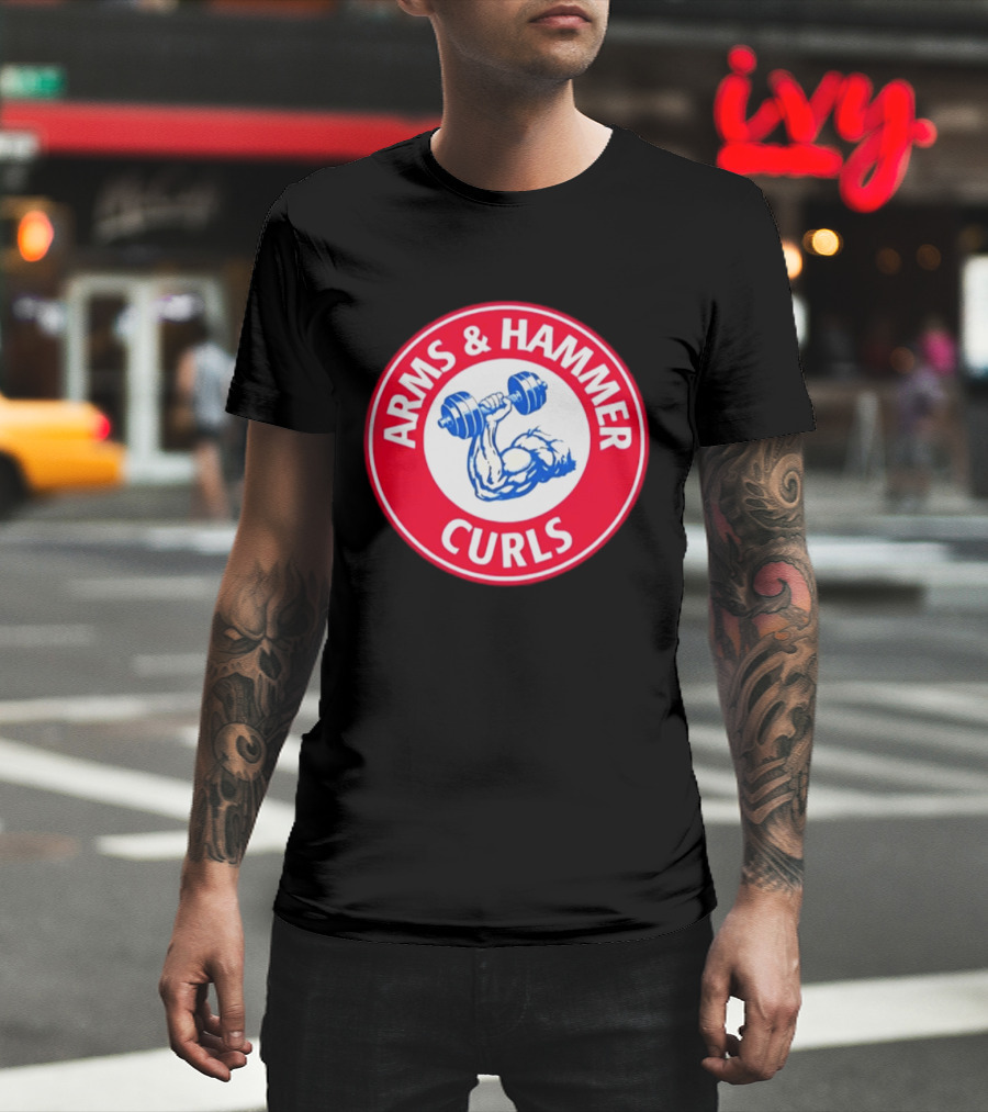 Arms And Hammer Curls Gym Weightlifting Dumbbell Muscle Training T-Shirt