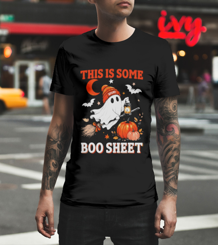 This Is Some Boo Sheet Spooky Ghost Lantern Pumpkin Halloween T-Shirt