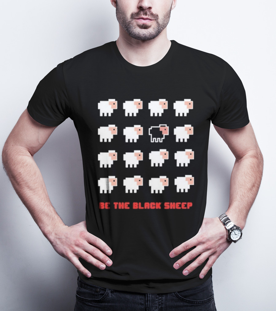 Be The Black Sheep Pixel Art Individualism Unique Lamb T-Shirt