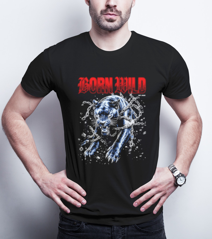 Born Wild Panther Urban Streetwear Athletic Supply T-Shirt