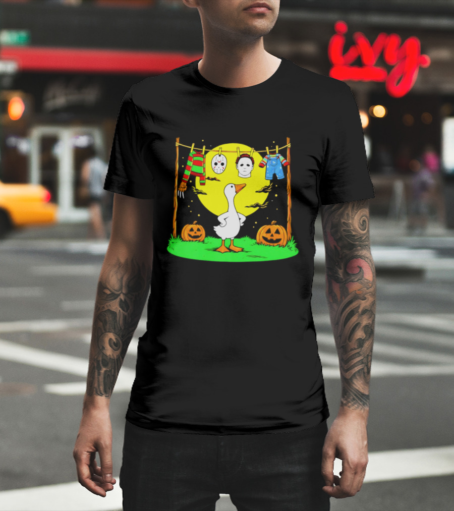Goose Horror Halloween '26 Pumpkin Jason Freddy Chucky Outfits T-Shirt