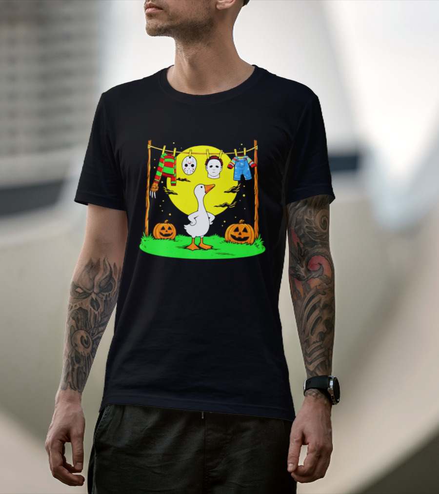Goose Horror Halloween '26 Pumpkin Jason Freddy Chucky Outfits T-Shirt