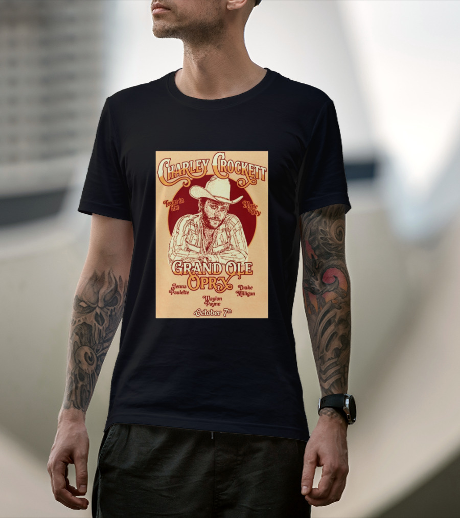 Charley Crockett Grand Ole Opry Nashville October 7 Texas In The Music City T-Shirt