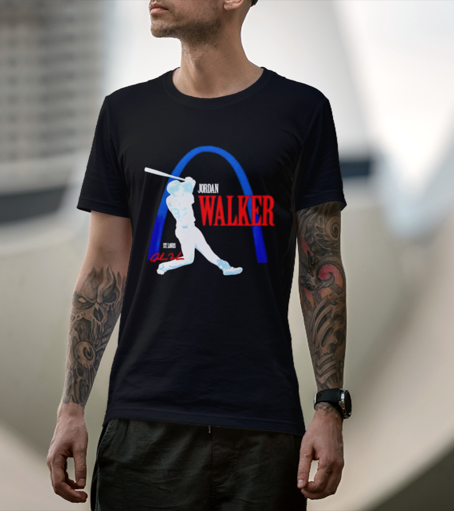 Jordan Walker St Louis Cardinals Gateway Arch Baseball Player T-Shirt
