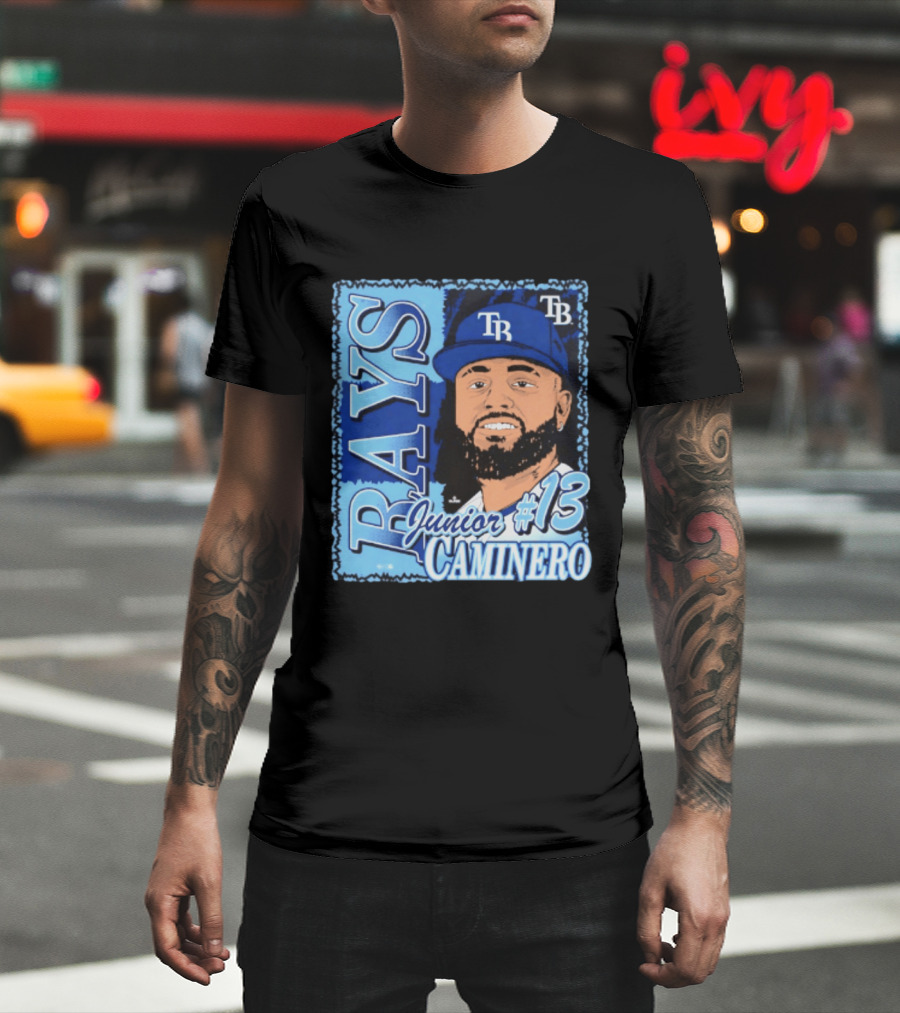 Junior Caminero #13 Tampa Bay Rays TB Player Profile T-Shirt