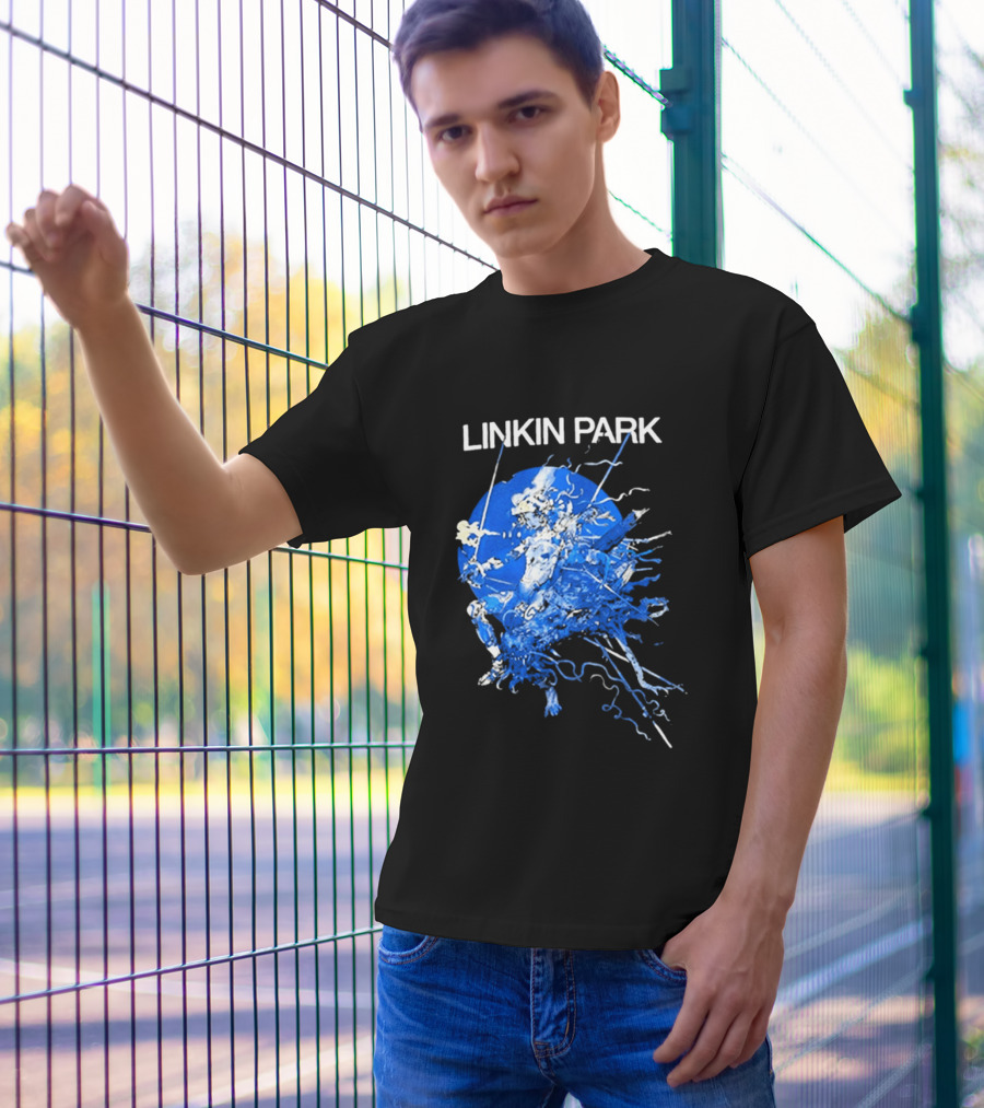 Linkin Park Katsuya Terada Blue Abstract Art Collaboration T-Shirt