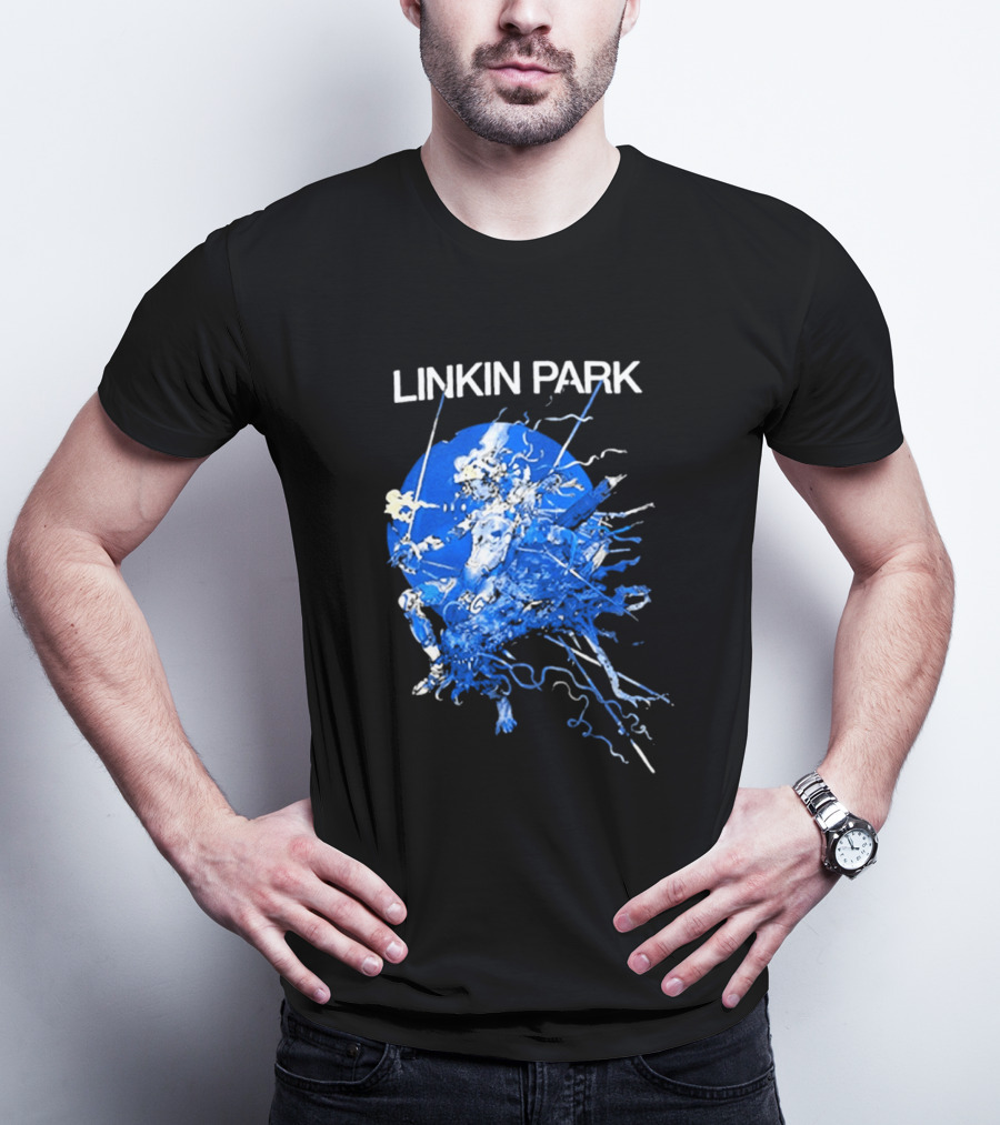 Linkin Park Katsuya Terada Blue Abstract Art Collaboration T-Shirt
