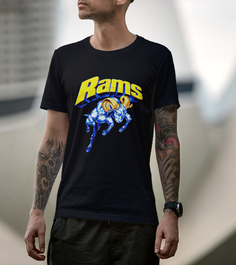 Rams Blue Horn Sports Los Angeles Fan T-Shirt