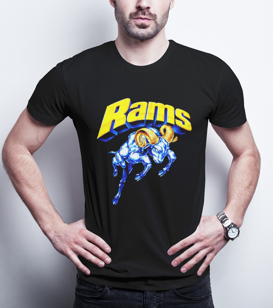 Rams Blue Horn Sports Los Angeles Fan T-Shirt