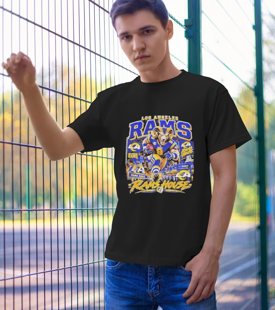 Los Angeles Rams House Ram Mascot SoFi Stadium Football Fan Gear T-Shirt