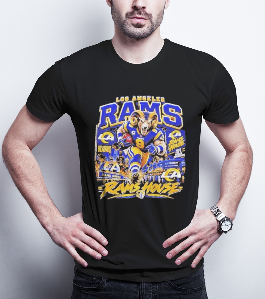 Los Angeles Rams House Ram Mascot SoFi Stadium Football Fan Gear T-Shirt