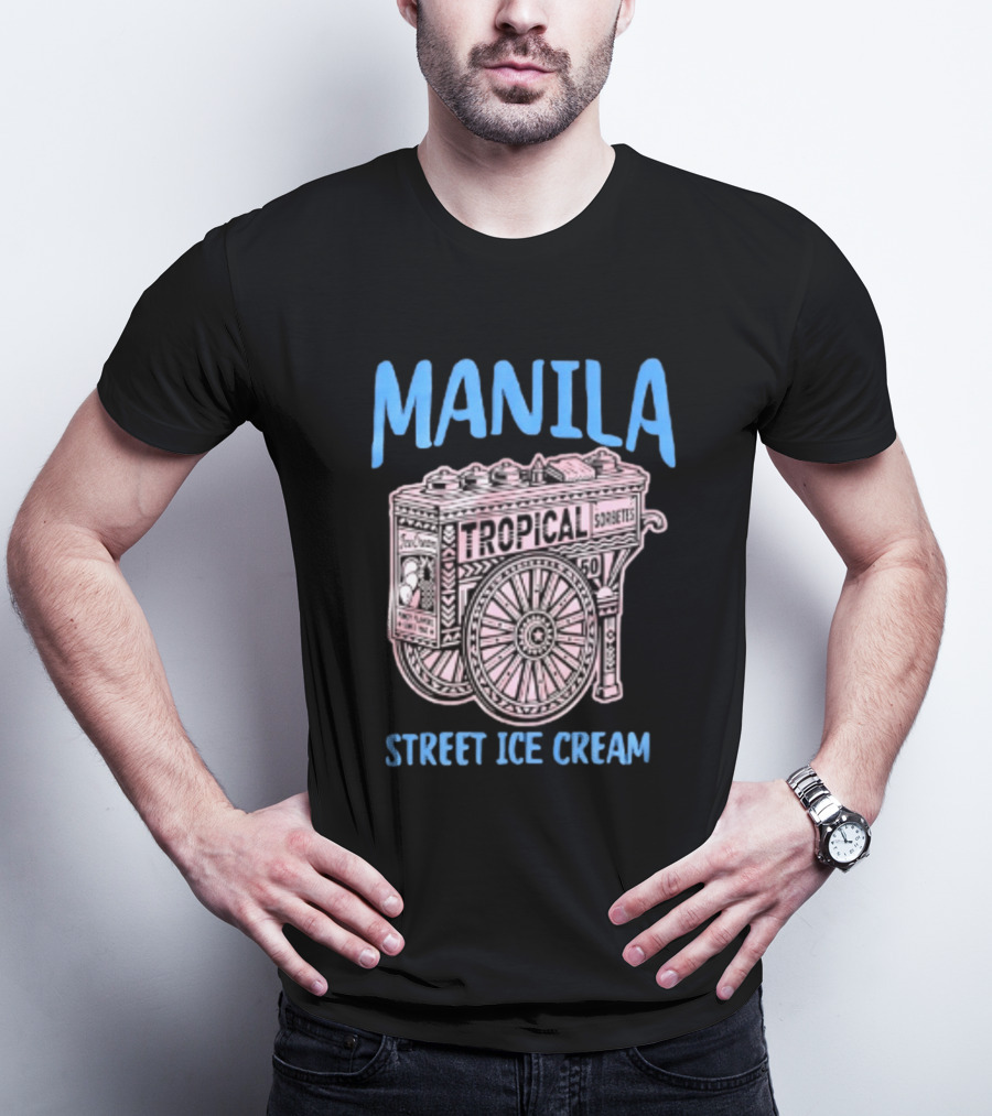Manila Tropical Sorbetes Vintage Cart Street Ice Cream T-Shirt