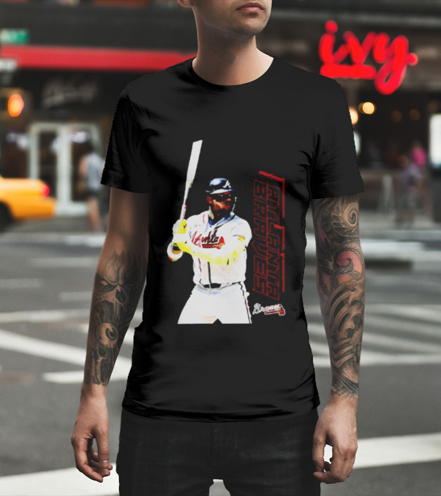 Ronald Acuña Jr Atlanta Braves Swing Action Baseball Player T-Shirt