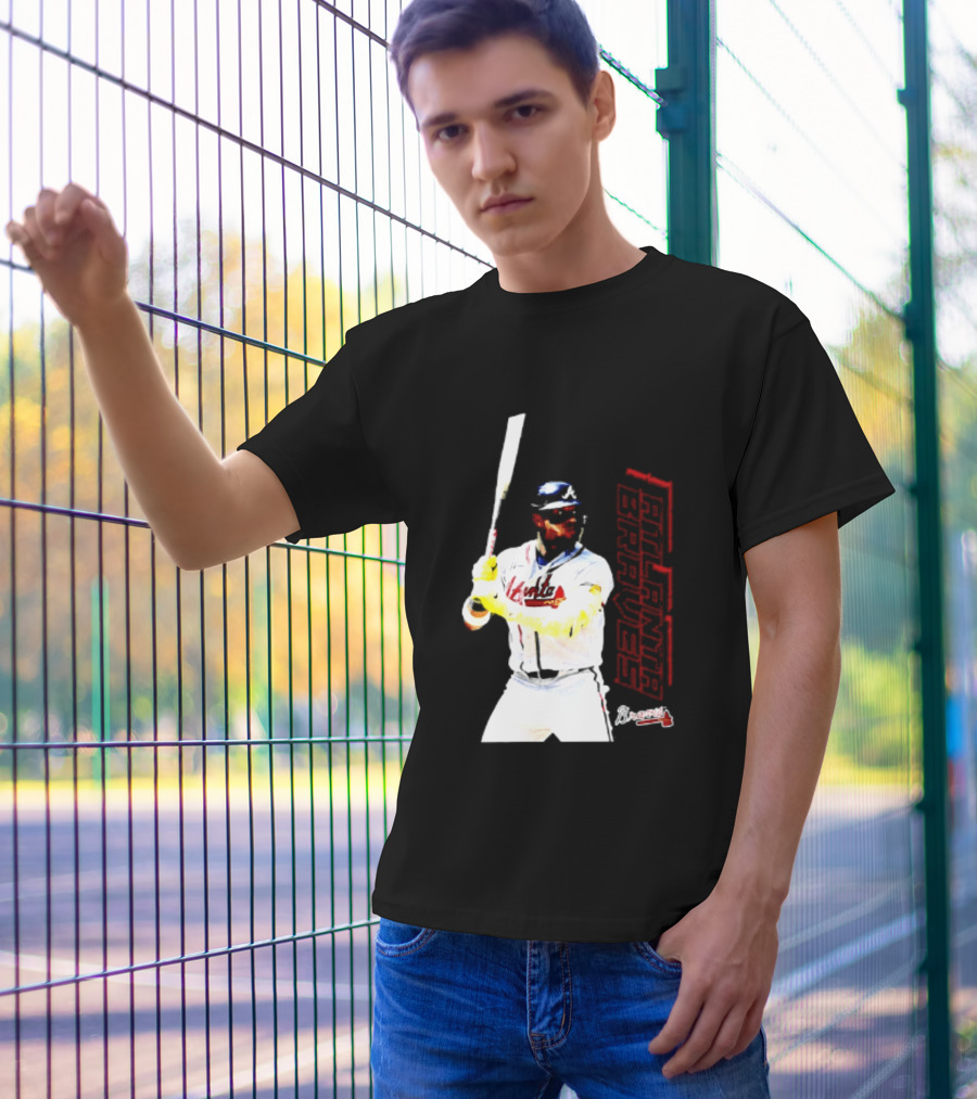 Ronald Acuña Jr Atlanta Braves Swing Action Baseball Player T-Shirt