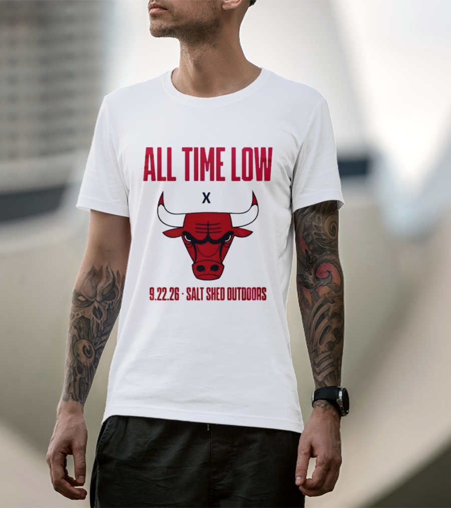All Time Low Chicago Bulls Collaboration Salt Shed Outdoors 9.22.26 T-Shirt