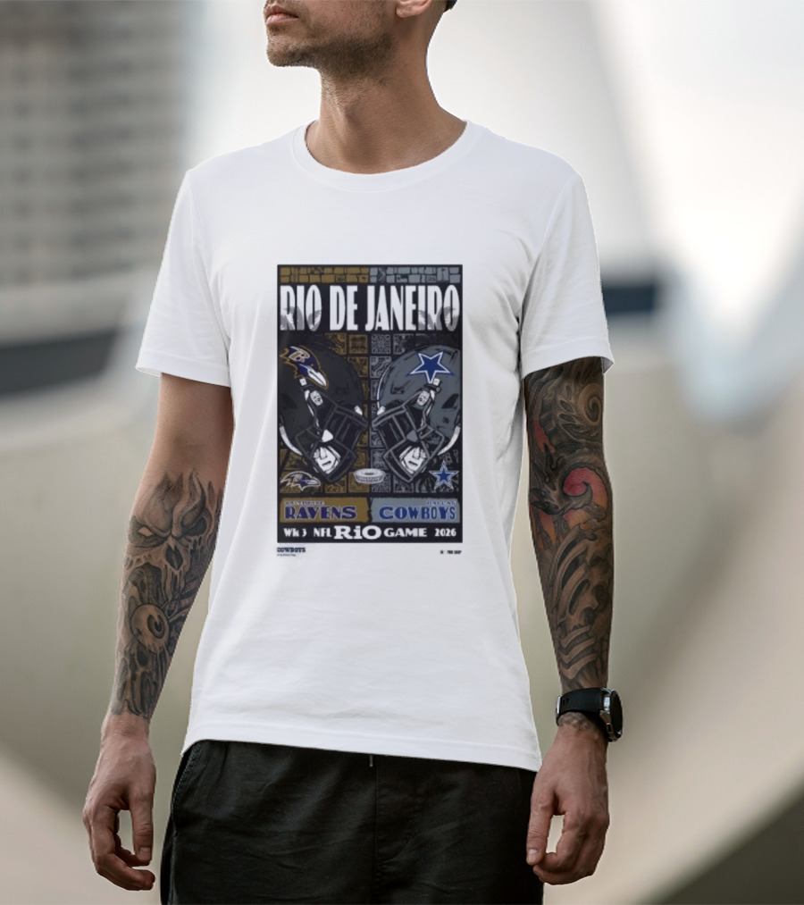 Rio De Janeiro Week 3 2026 NFL Ravens Cowboys Game T-Shirt