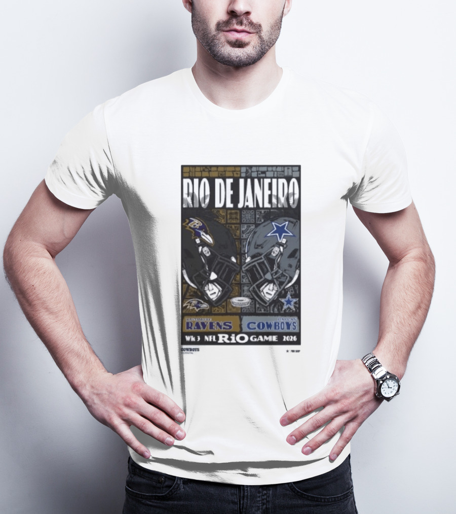 Rio De Janeiro Week 3 2026 NFL Ravens Cowboys Game T-Shirt