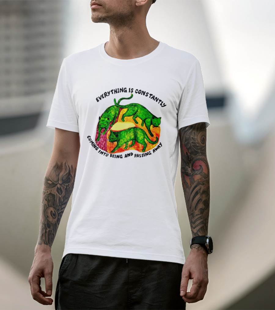 Everything Is Constantly Coming Into Being And Passing Away Cats Trio T-Shirt