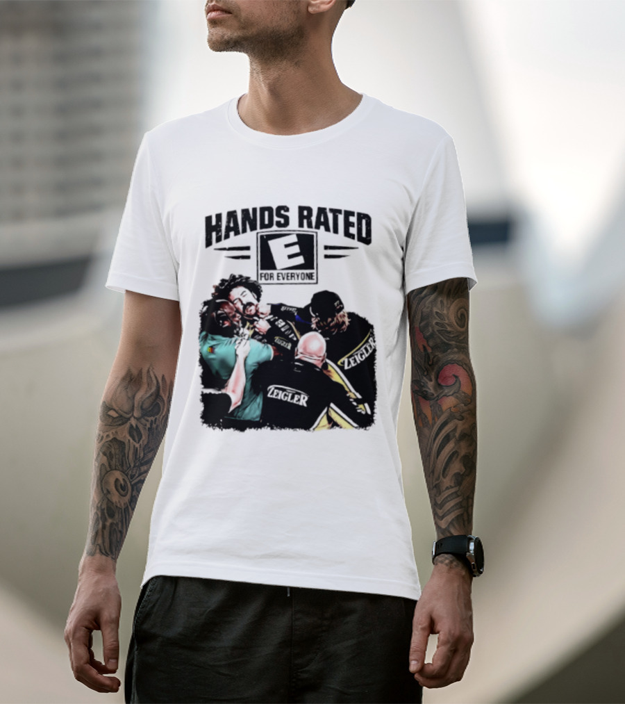 Hands Rated E For Everyone NASCAR Racing Brawl Scene T-Shirt
