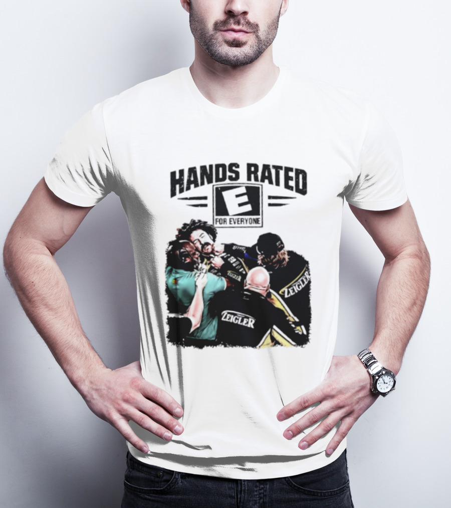 Hands Rated E For Everyone NASCAR Racing Brawl Scene T-Shirt