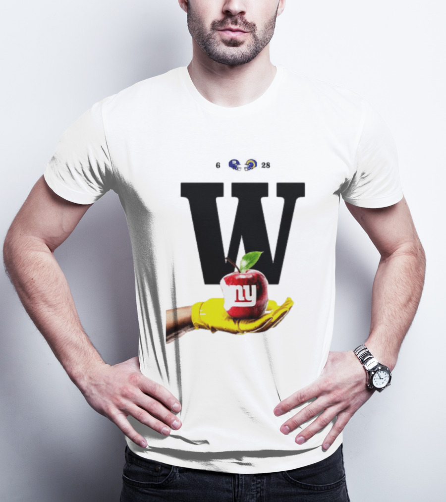 Los Angeles Rams W Over New York Giants Big Apple Victory T-Shirt